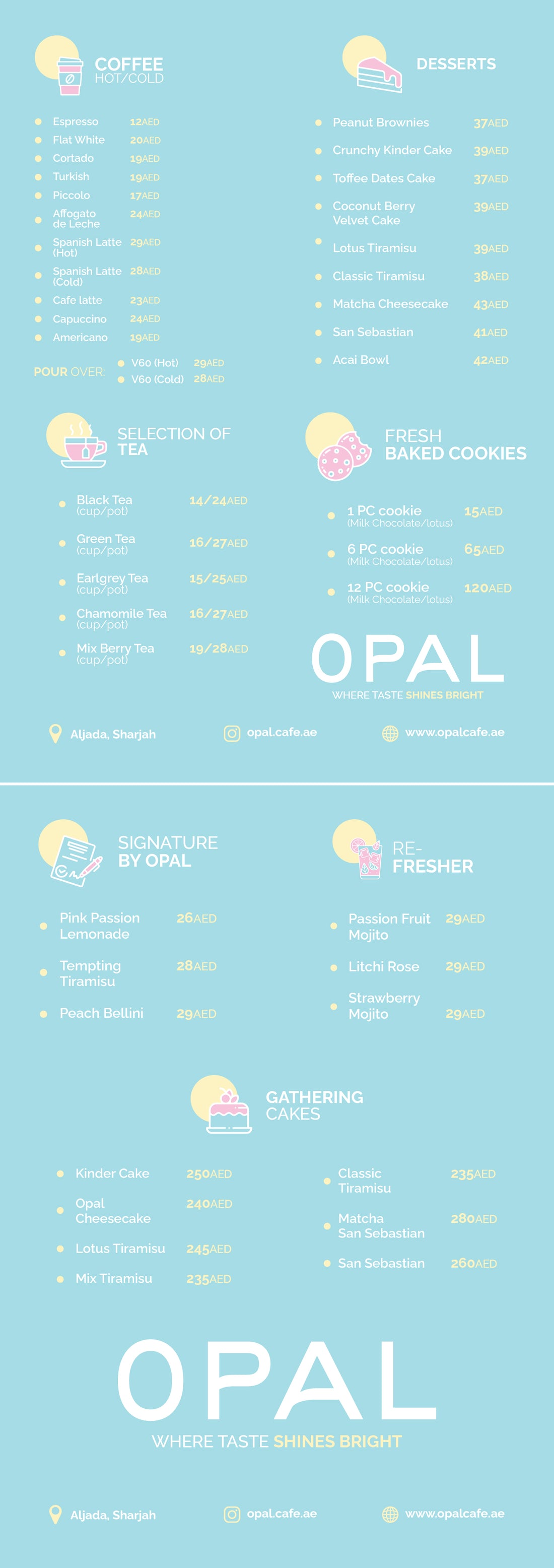 Opal Menu – Opal cafe